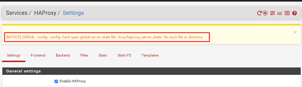Error when saving HAProxy - Software & Web Applications - Lawrence ...